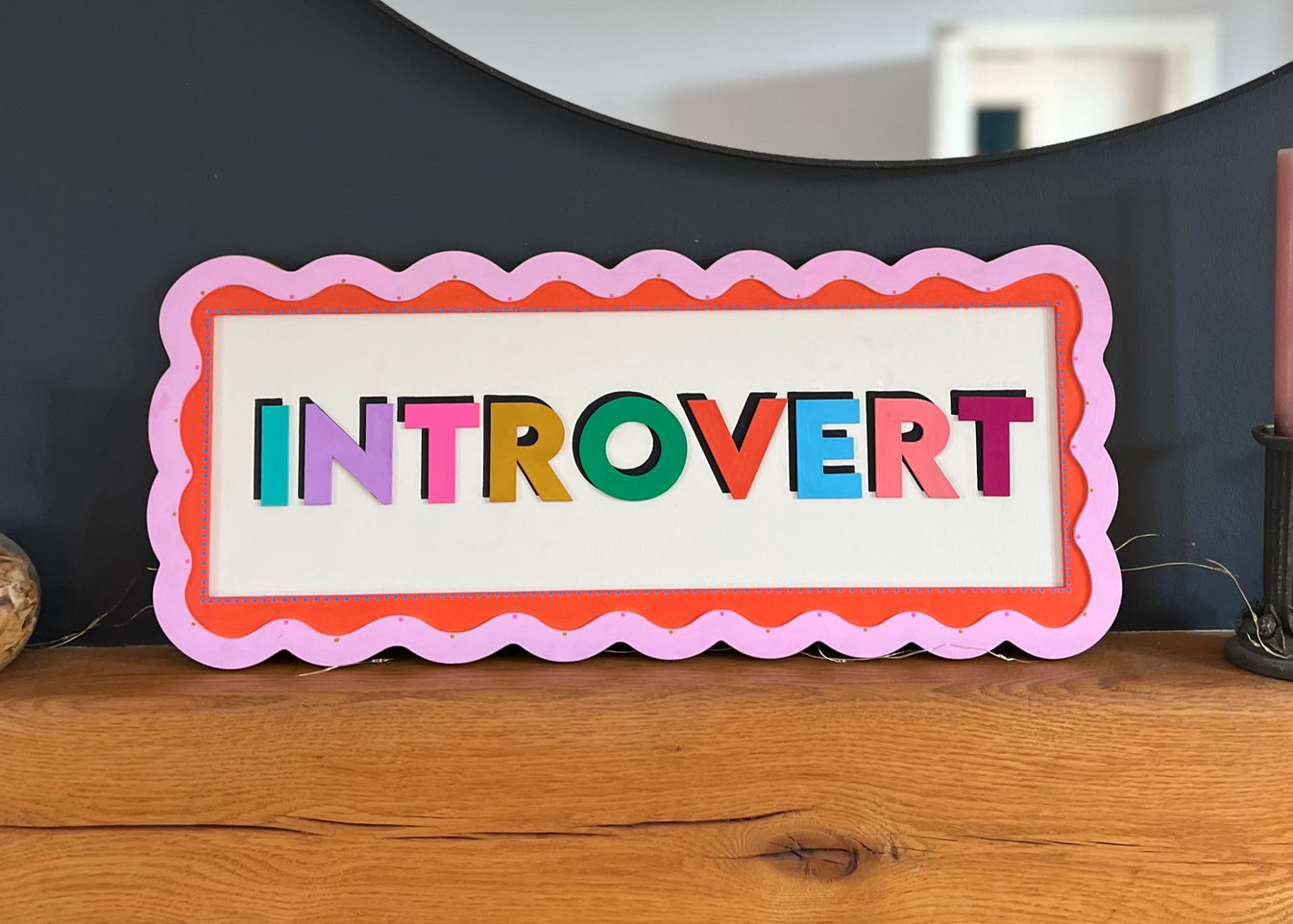 Introvert wall sign-Funky Wall sign-bright coloured sign – BertieandFlo