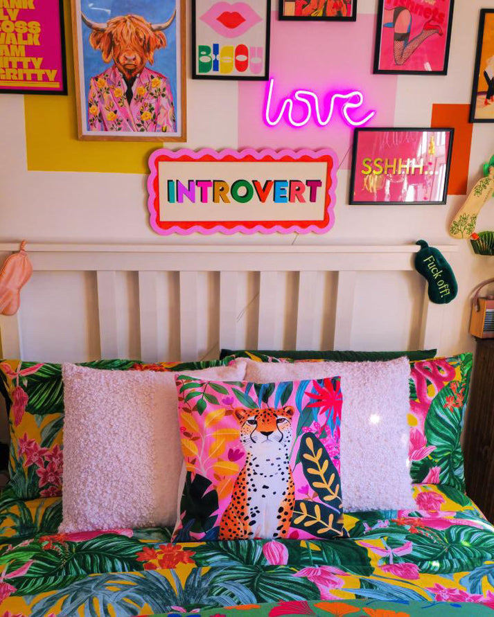 Introvert wall sign-Funky Wall sign-bright coloured sign – BertieandFlo