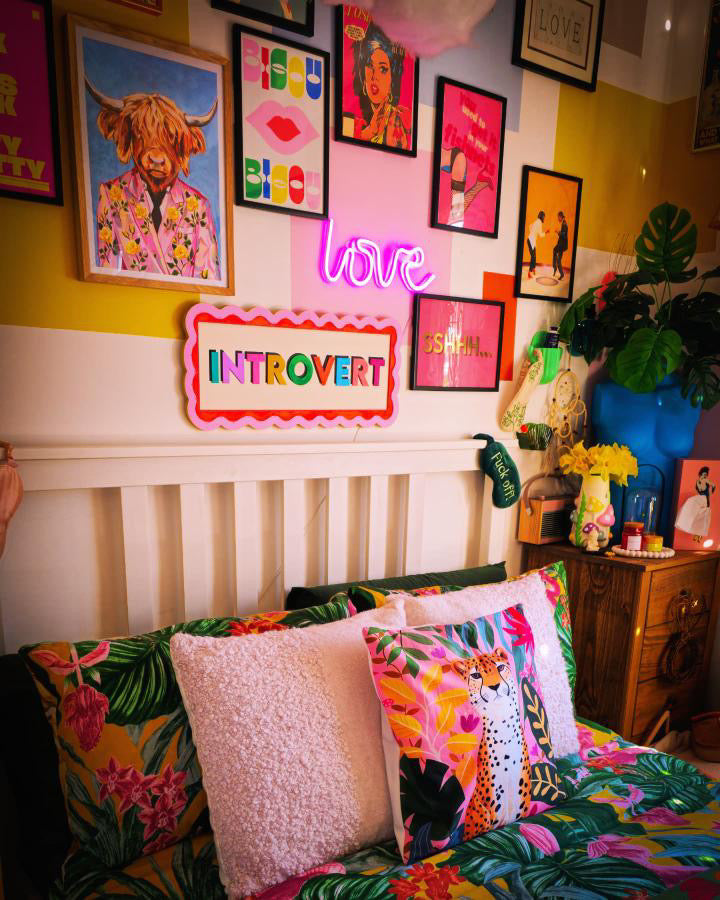 Introvert wall sign-Funky Wall sign-bright coloured sign – BertieandFlo